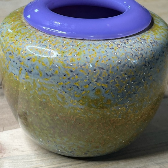 Vintage | Art | Hand Blown Glass Studio Vase Tom Lockart Signed One ...